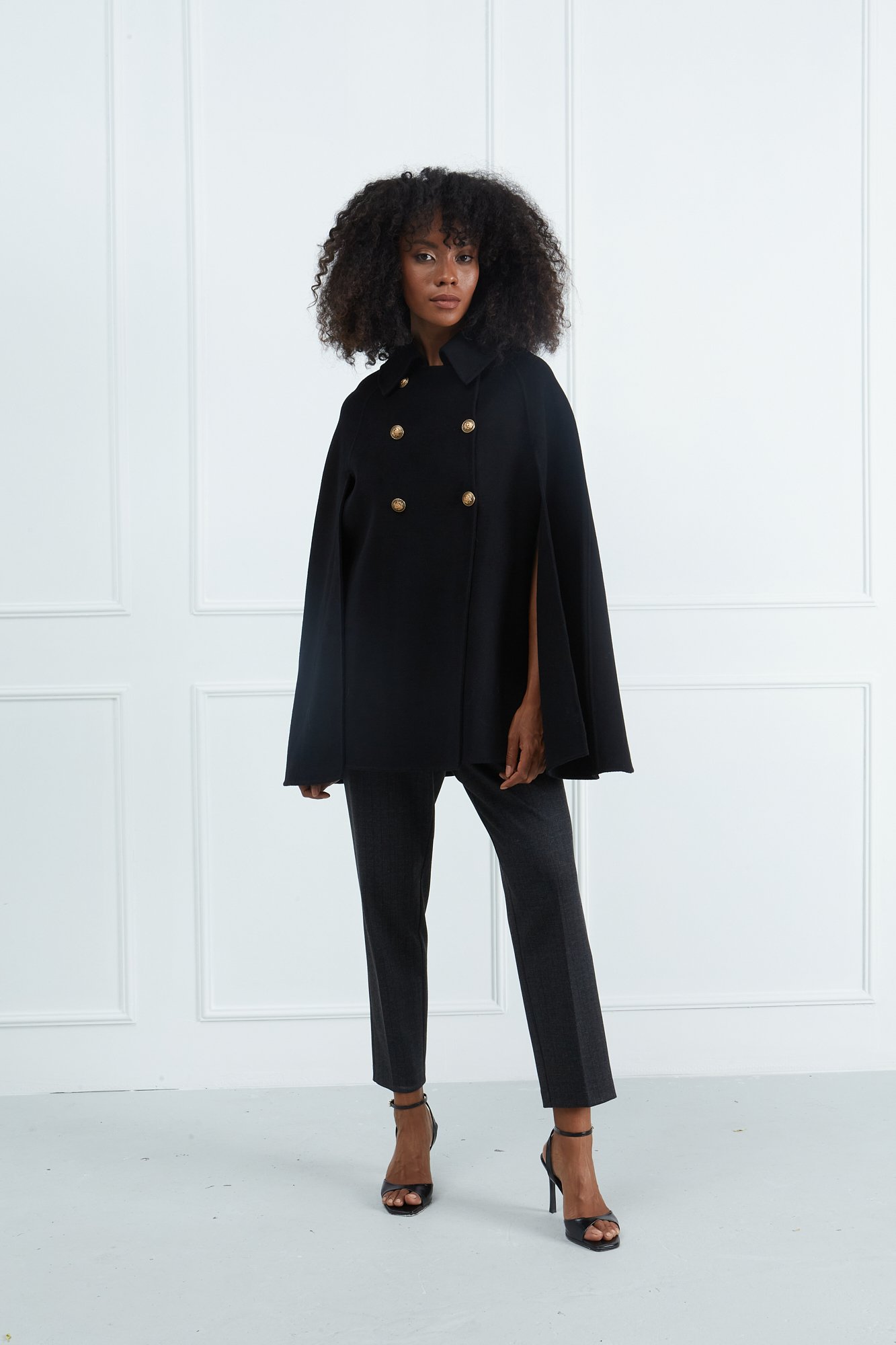 Cape with Gold Buttons | SARAH LAWRENCE