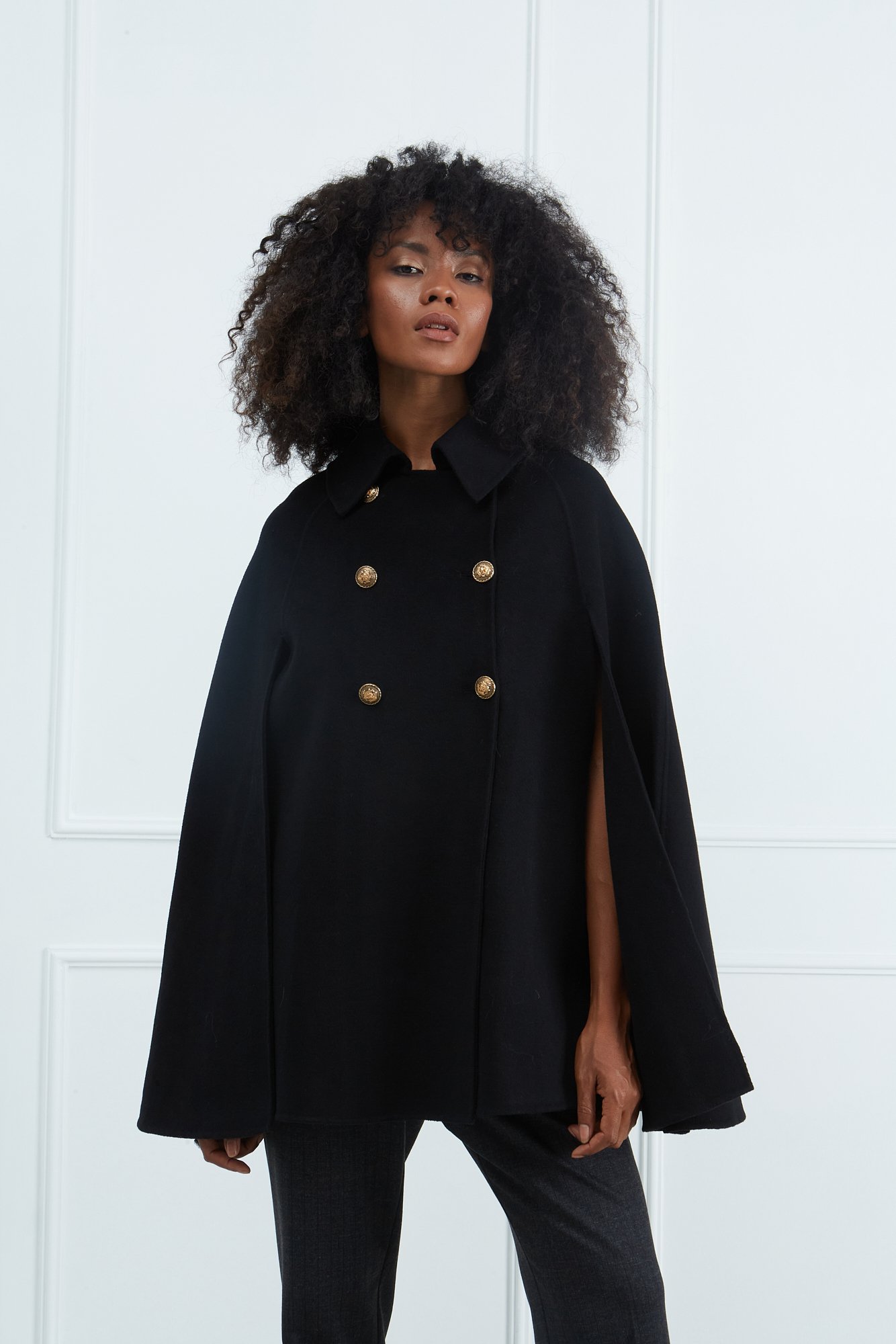 Cape with Gold Buttons | SARAH LAWRENCE